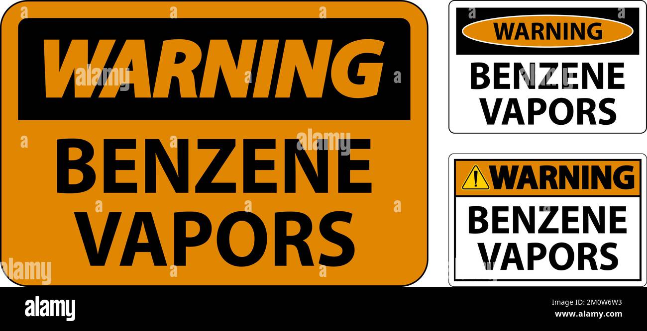 Warning Benzene Vapors Sign On White Background Stock Vector Image ...