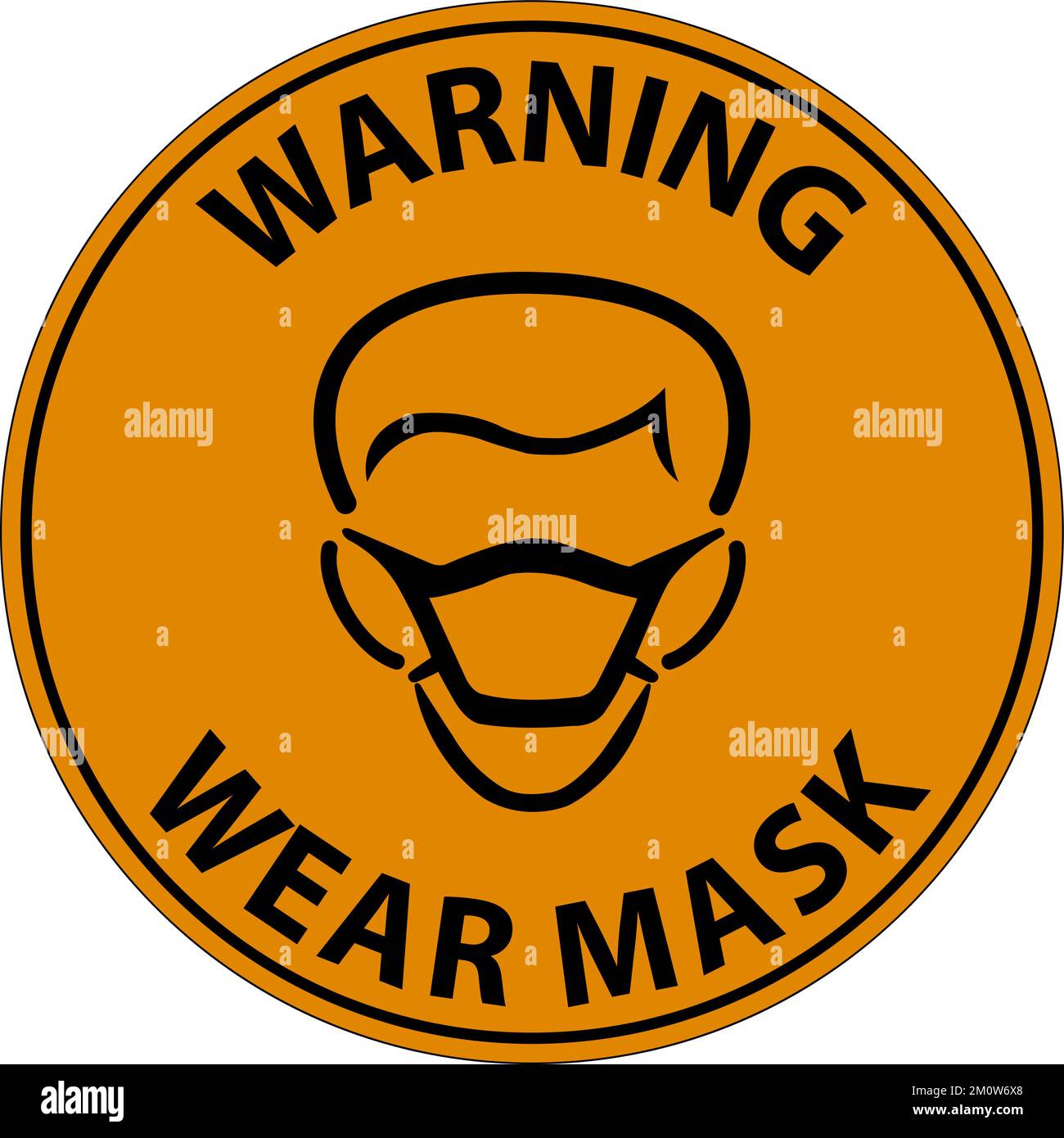 Warning Wear Mask Sign On White Background Stock Vector Image & Art - Alamy