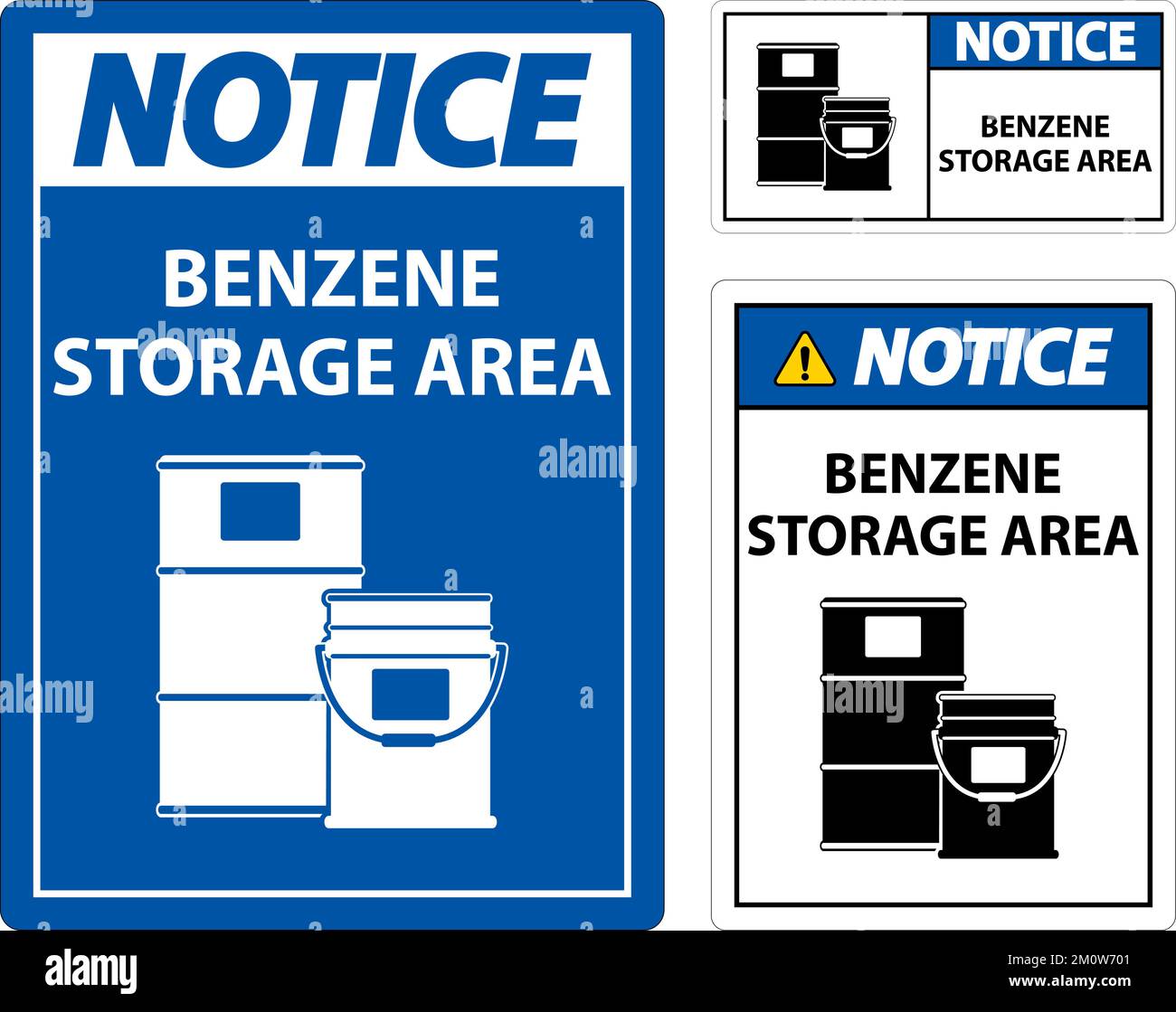 Notice Benzene Storage Area Sign On White Background Stock Vector Image ...