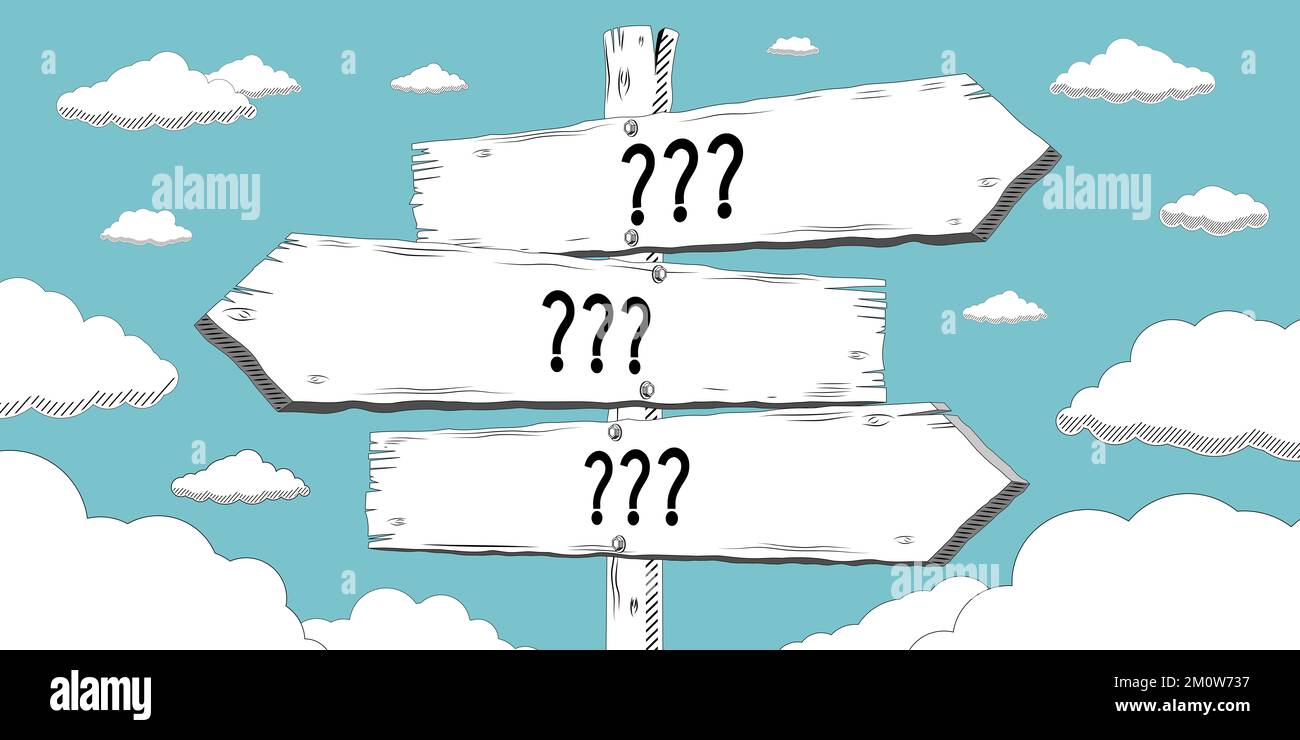 Cartoon signpost question mark hi-res stock photography and images - Alamy