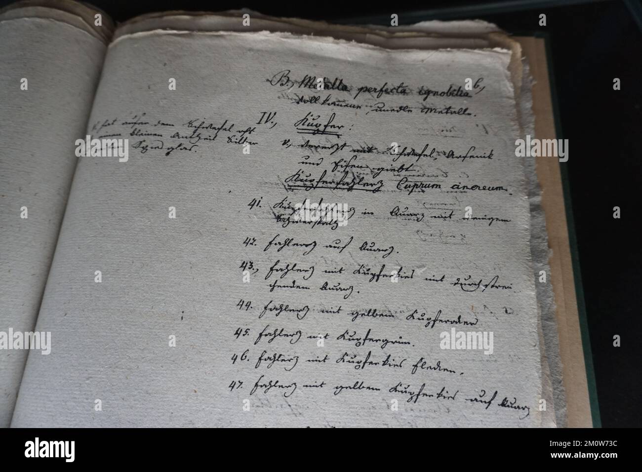 An old German book with handwriting in the museum Stock Photo - Alamy