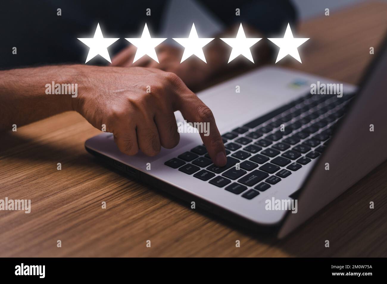 Customer service satisfaction survey concept.Business people or ...