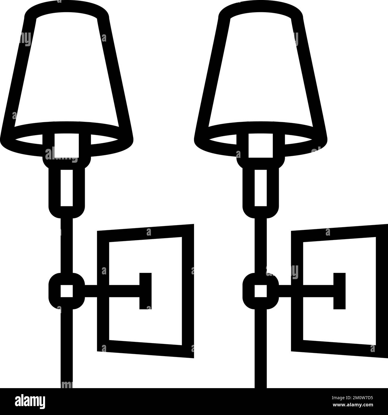 wall lamp ceiling line icon vector illustration Stock Vector Image ...