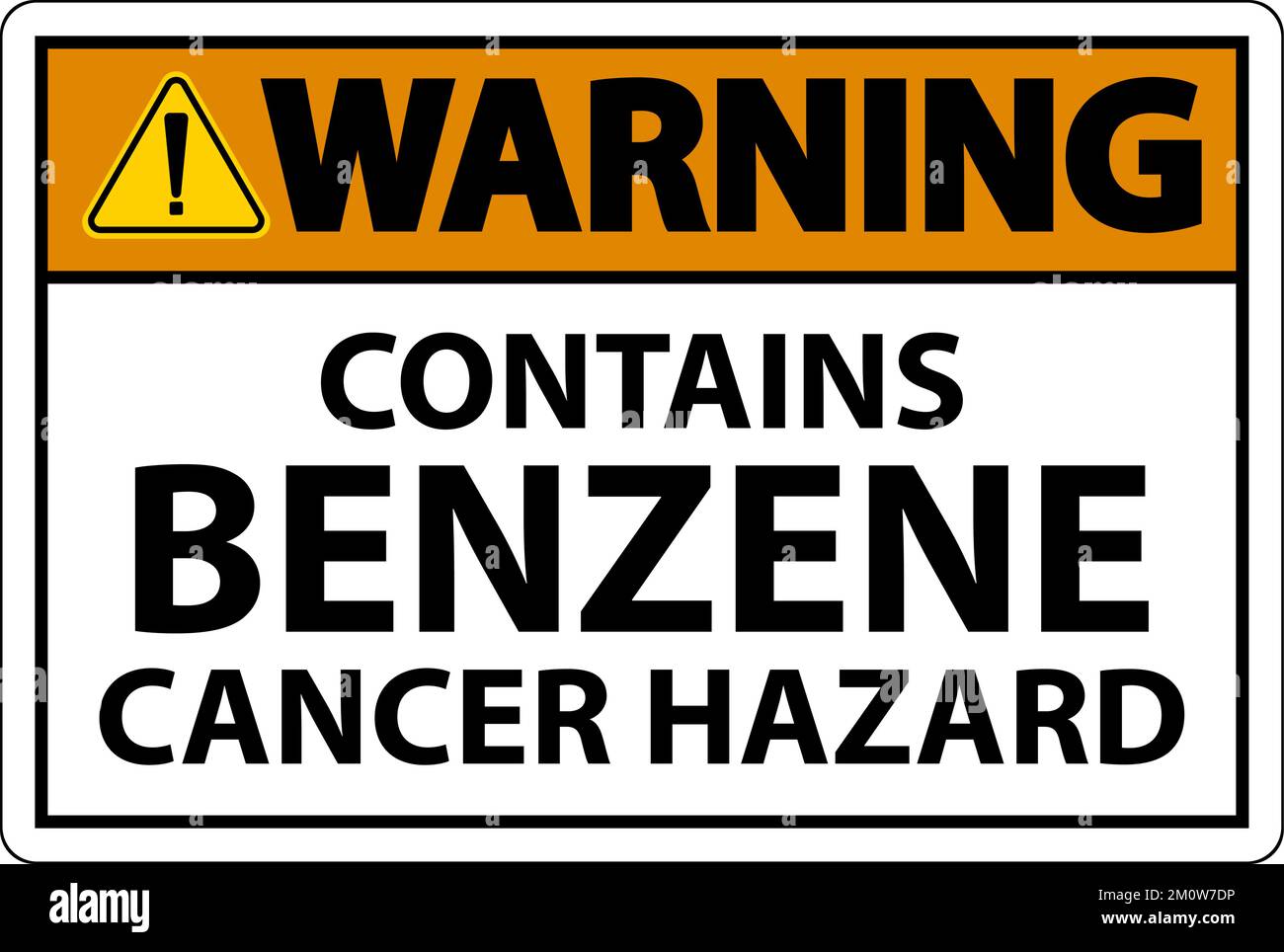 Warning Contains Benzene Sign On White Background Stock Vector Image ...