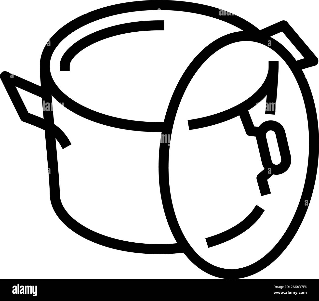 empty pot cooking line icon vector illustration Stock Vector Image ...