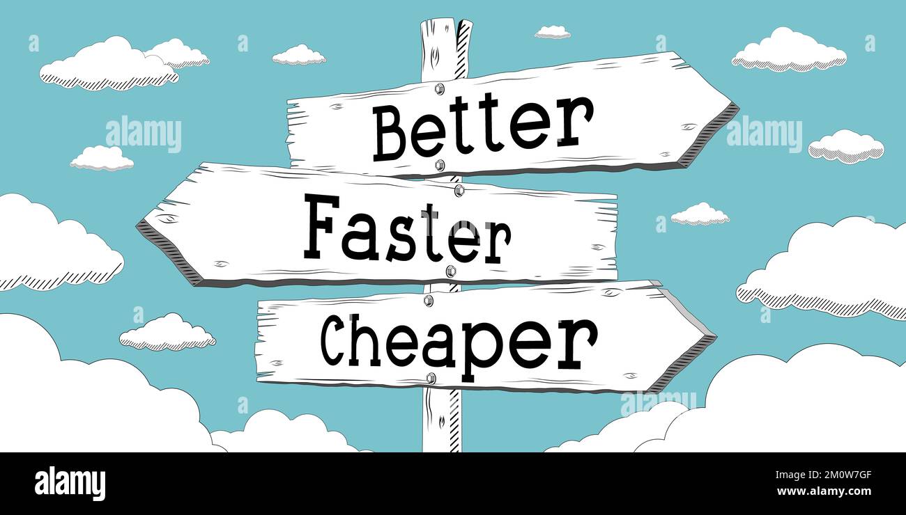 Faster better cheaper hi-res stock photography and images - Alamy