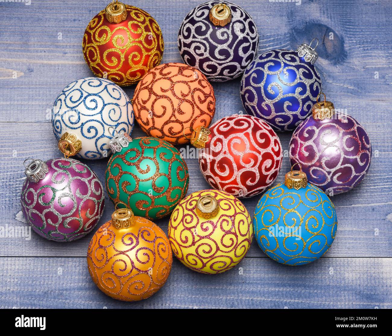 Christmas ornaments decorations on vintage wooden background. Christmas ...