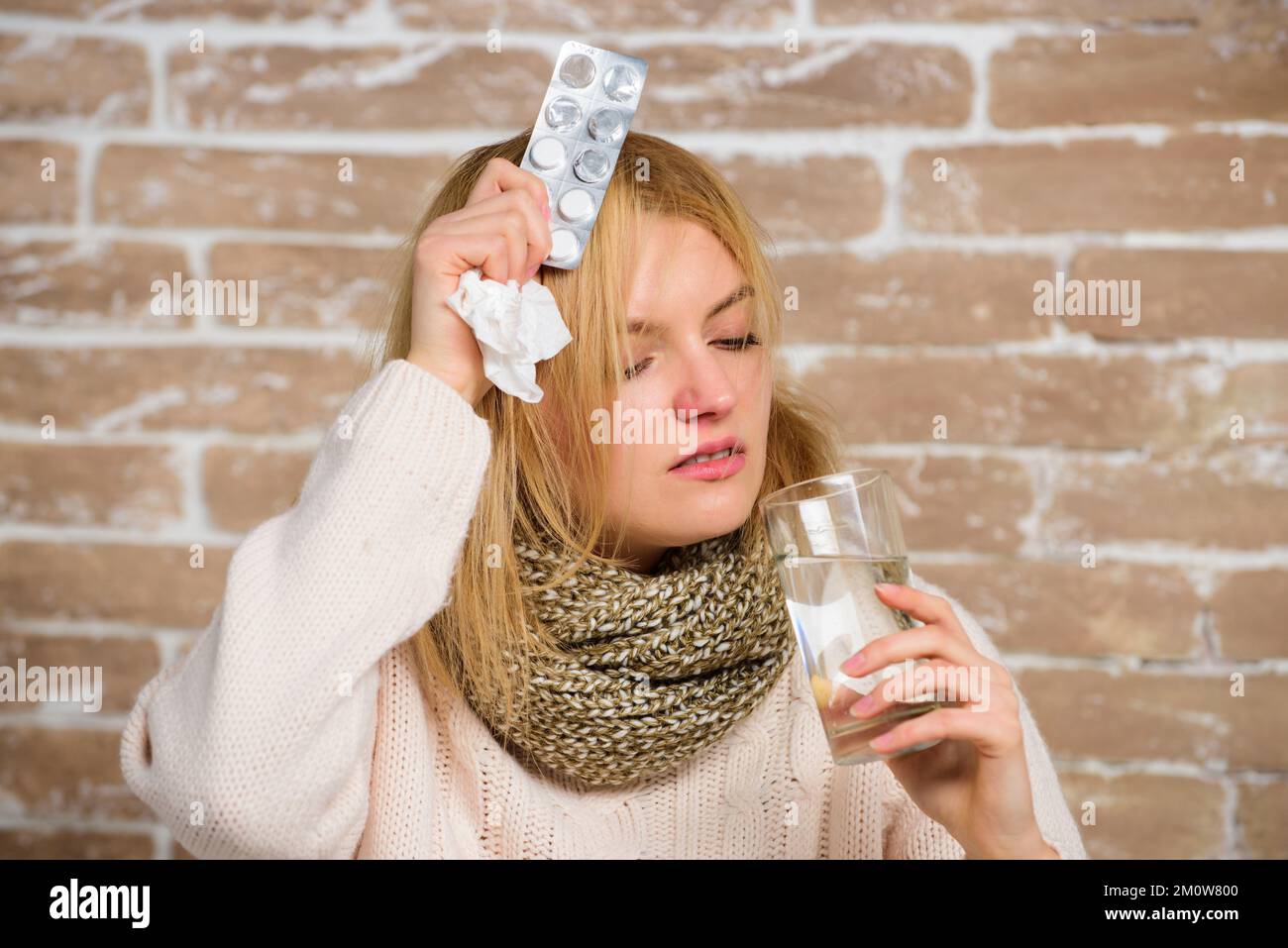 What to know about breaking fever. Girl suffer fever and take medicine ...