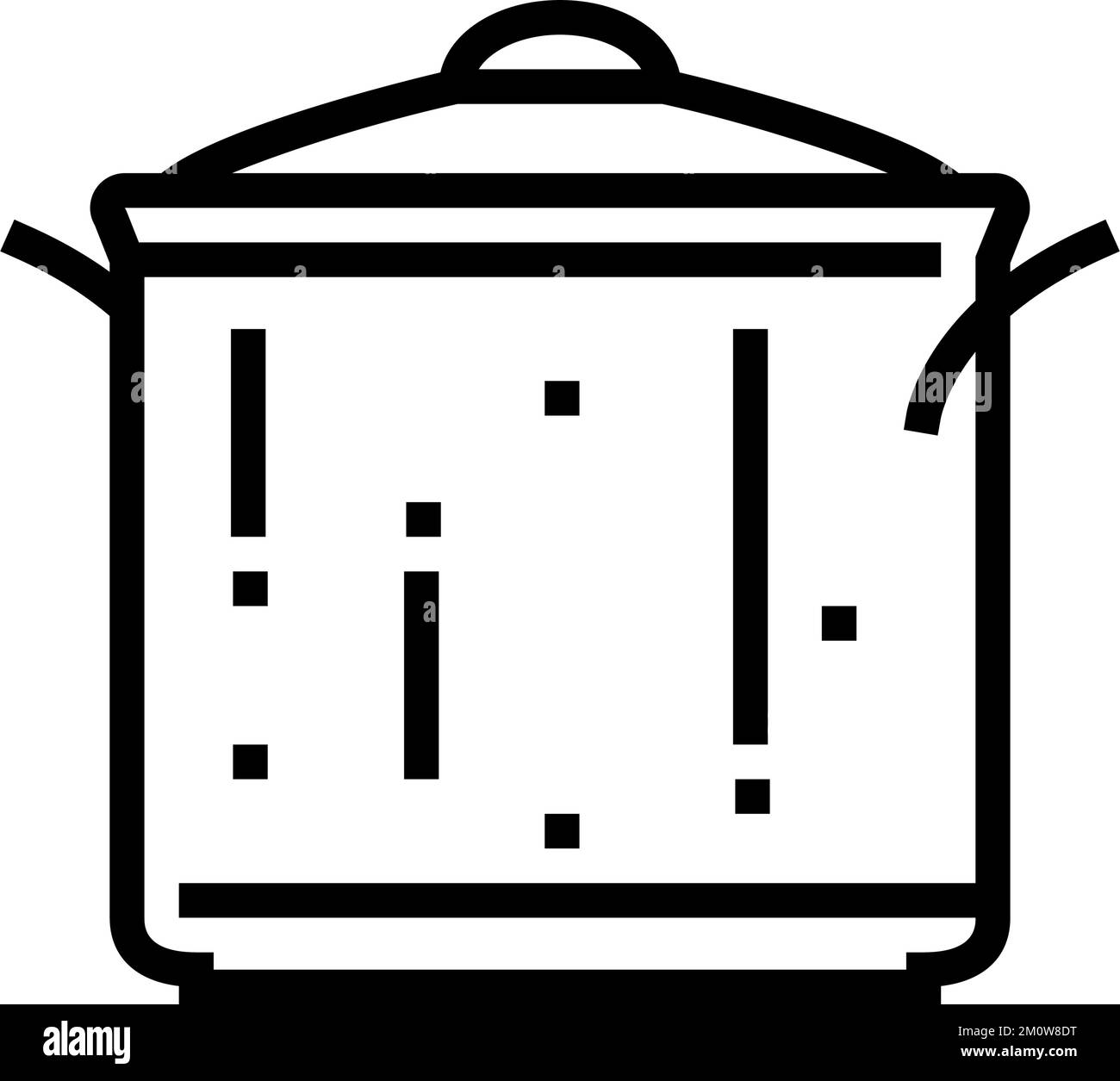 silver pot cooking line icon vector illustration Stock Vector Image ...