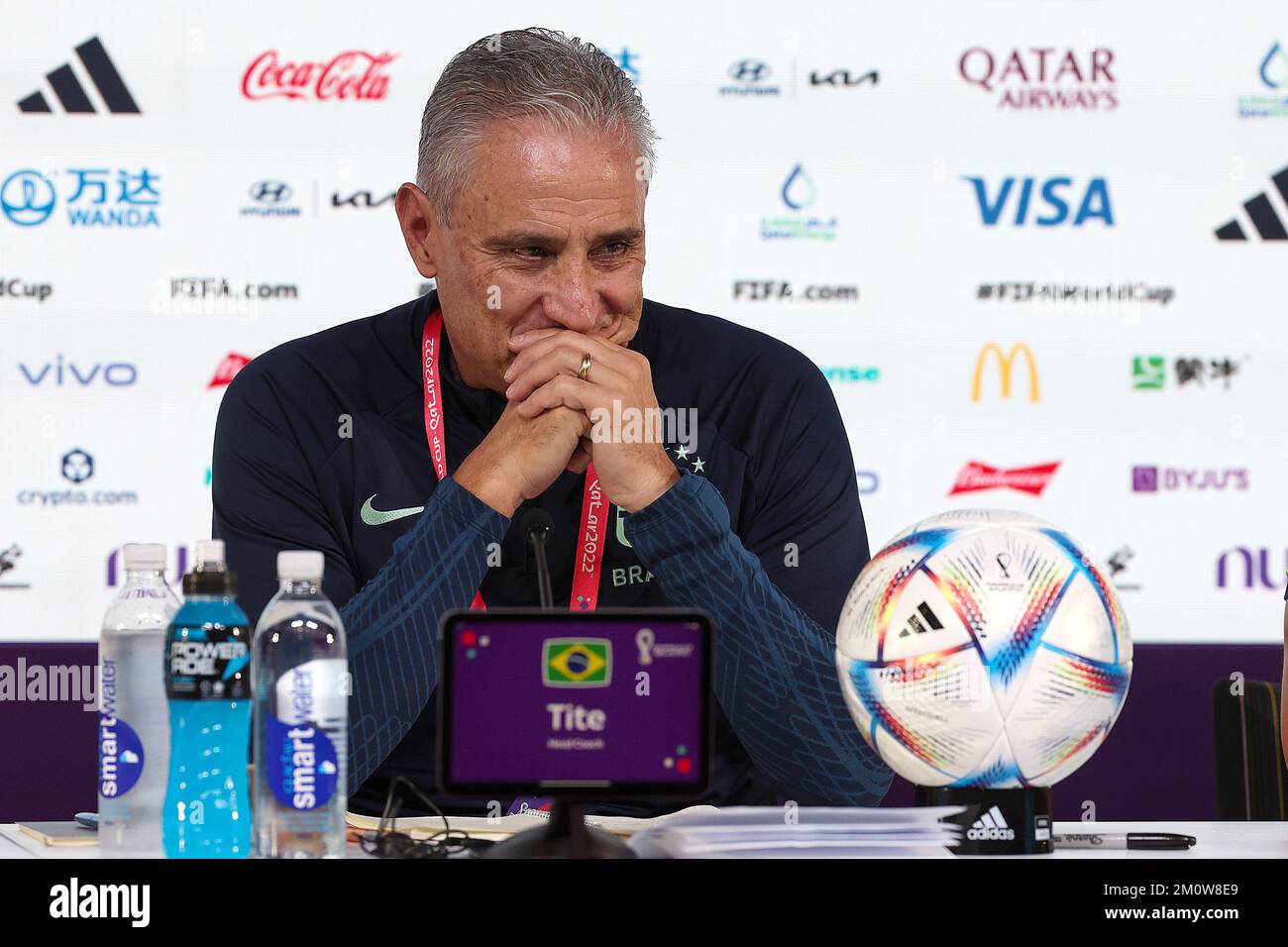 Brazil coach Tite speaks to the media during Brazil press conference at ...