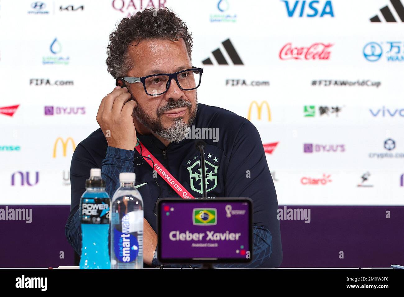 Brazil assistant coach Cleber Xavier speaks to the media during Brazil ...
