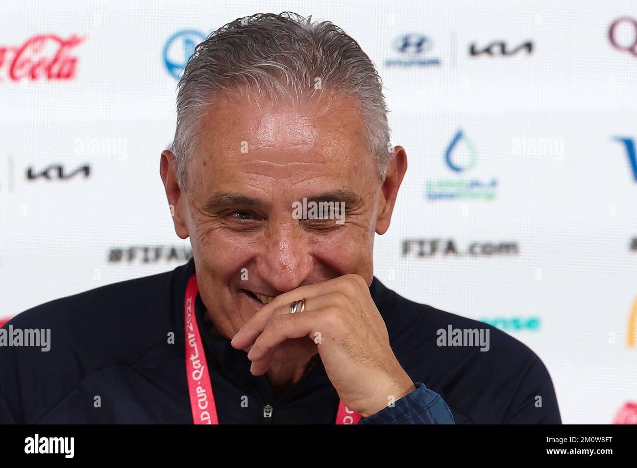 Brazil coach Tite speaks to the media during Brazil press conference at ...