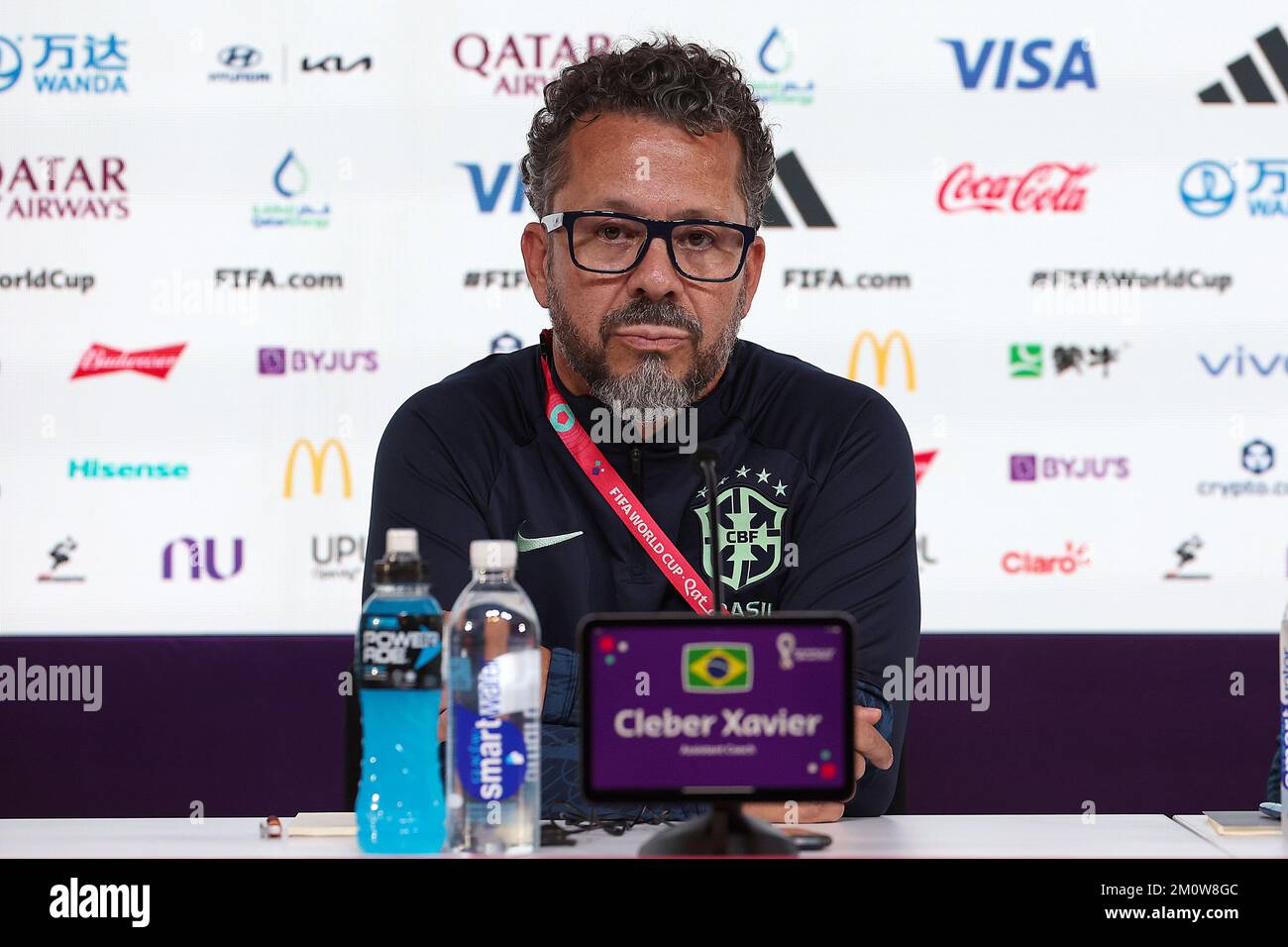 Brazil assistant coach Cleber Xavier speaks to the media during Brazil ...