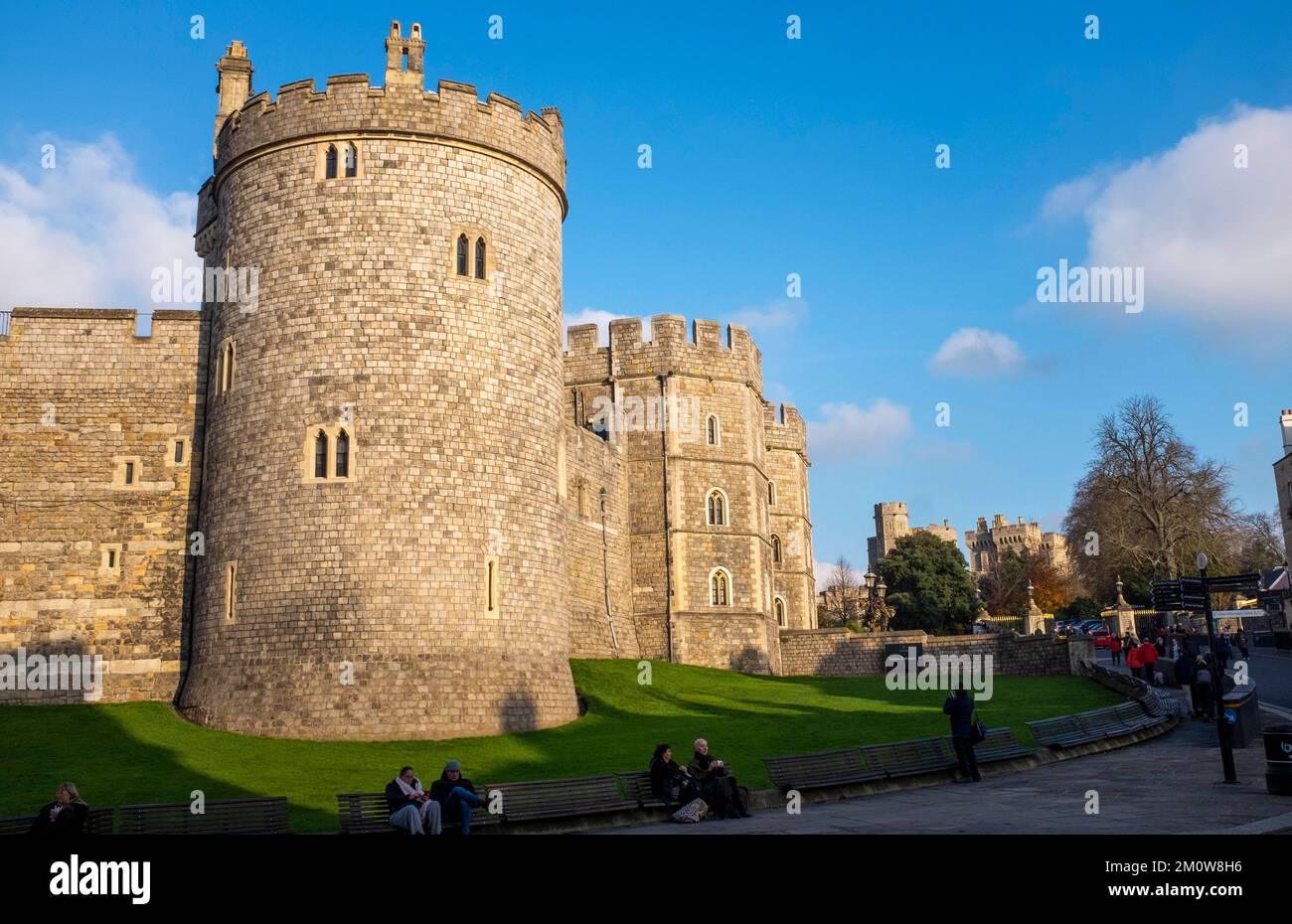Windsor Castle exterior in winter sunshine Berkshire , England , UK ...