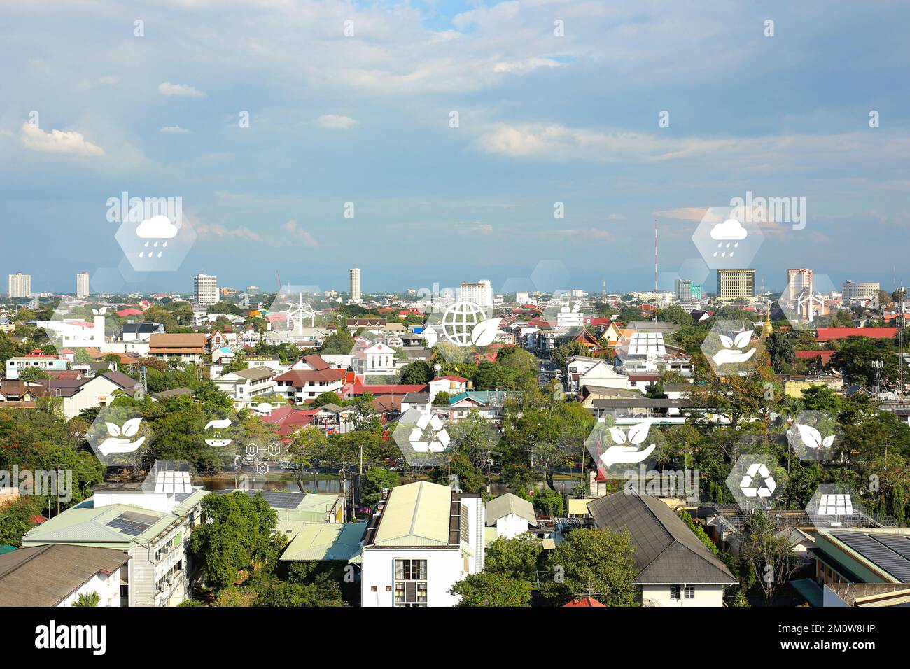 Environmental technology city combine with nature living or Eco ...