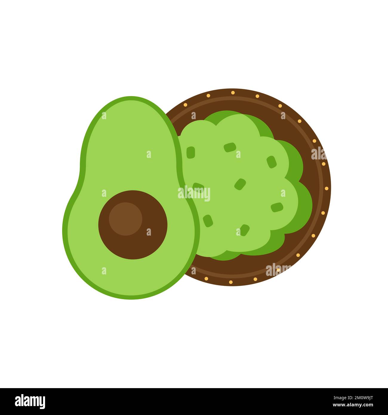 Guacamole icon. Illustration of traditional Mexican dip guacamole ...
