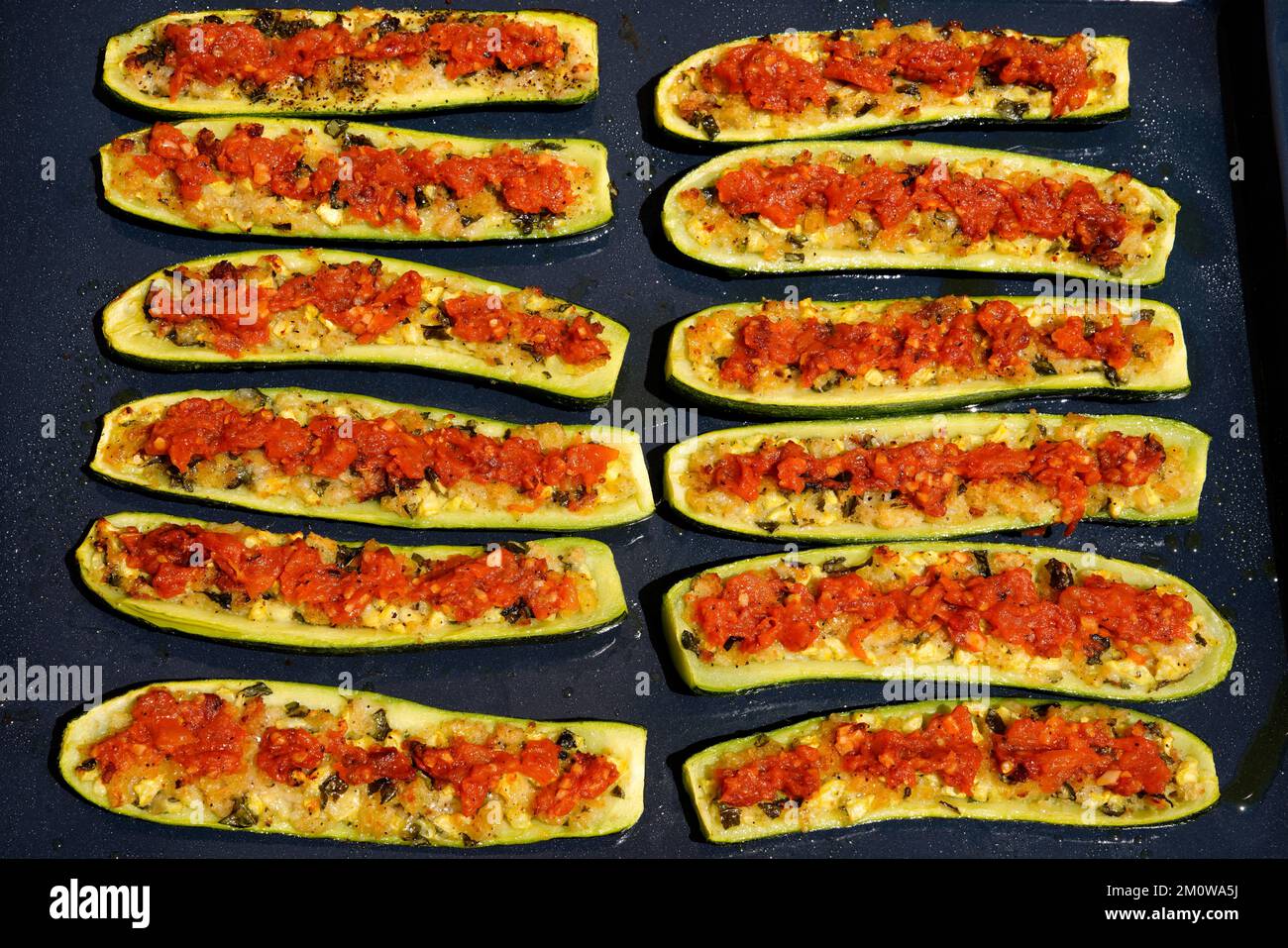 stuffed zucchini, typical dish from Apulia, Italy Stock Photo - Alamy
