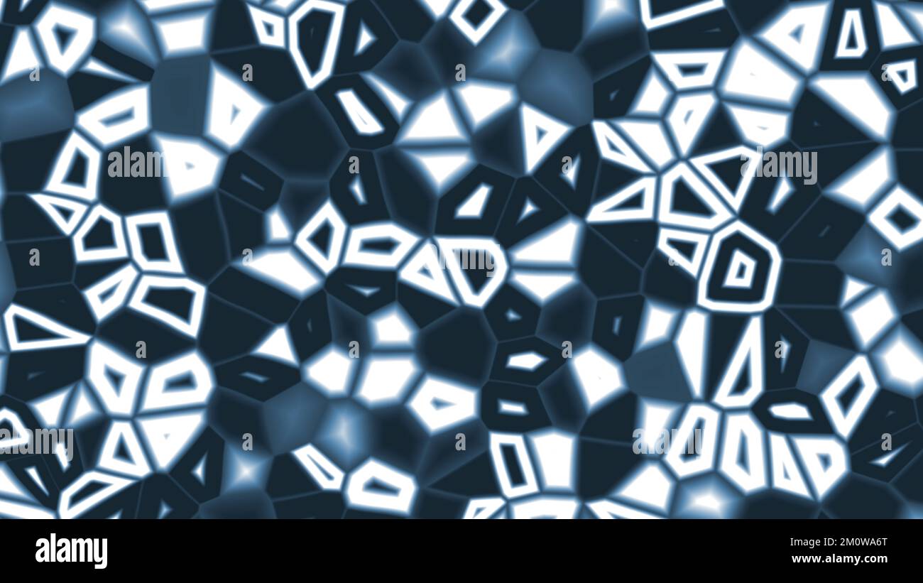 connecting different shapes like cells on abstract background with 3D ...