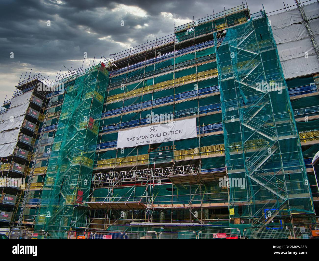 A Radisson Hotel under development in Edinburgh, Scotland, UK. Green ...