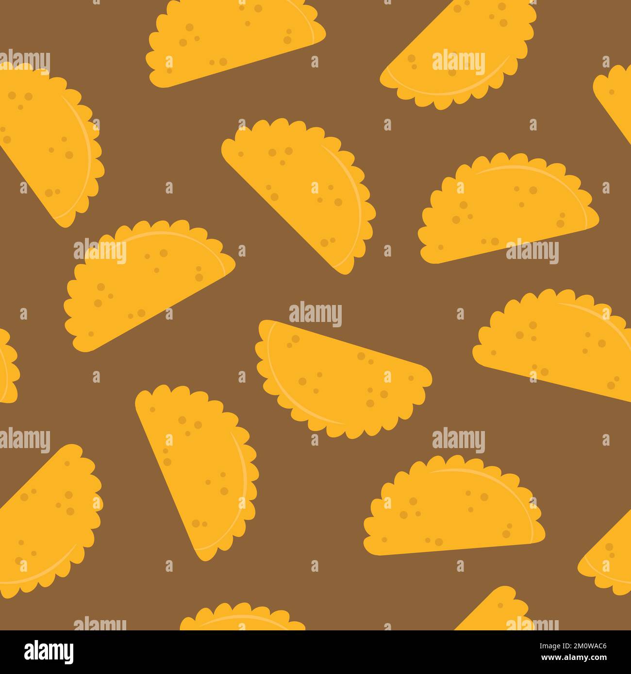 Empanada seamless doodle pattern, vector illustration. Traditional ...