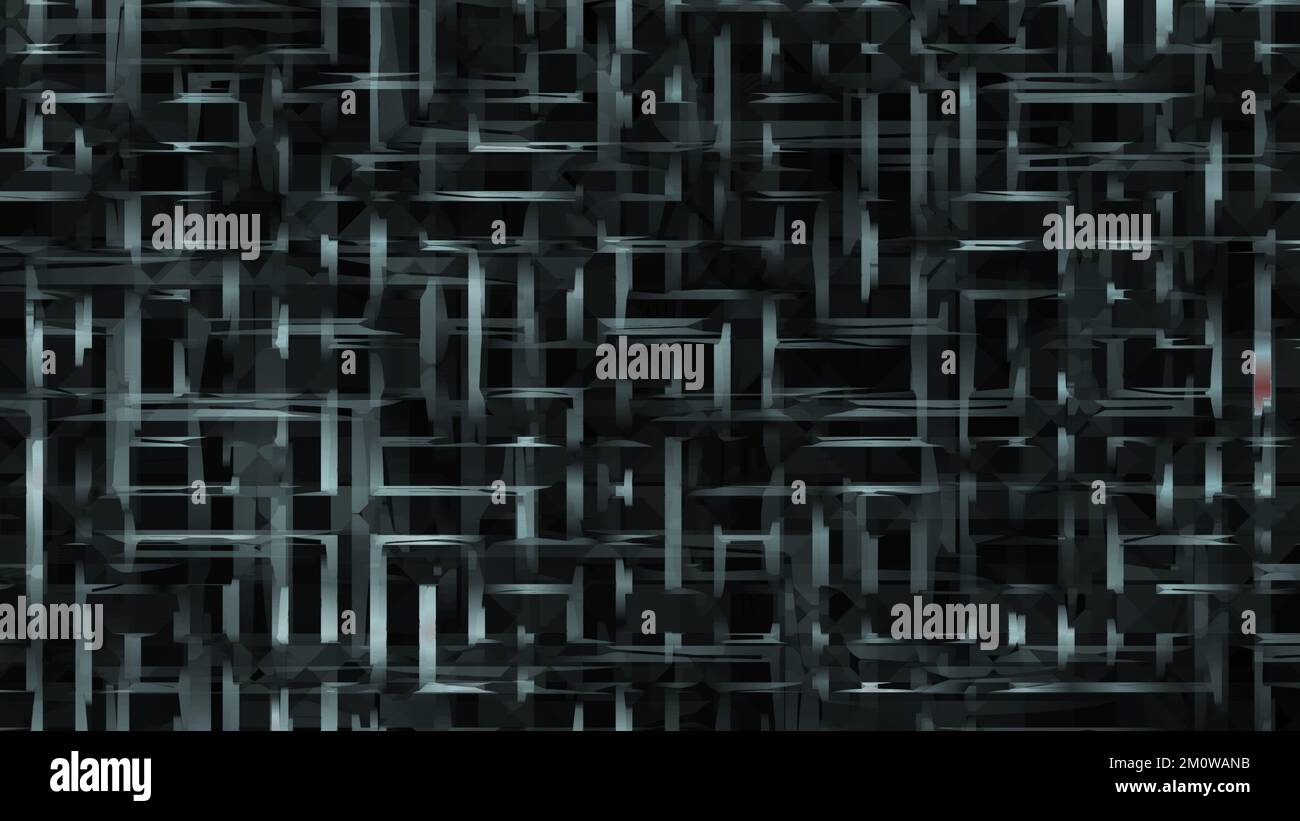 white threads lines in a dark labyrinth shape on abstract background ...