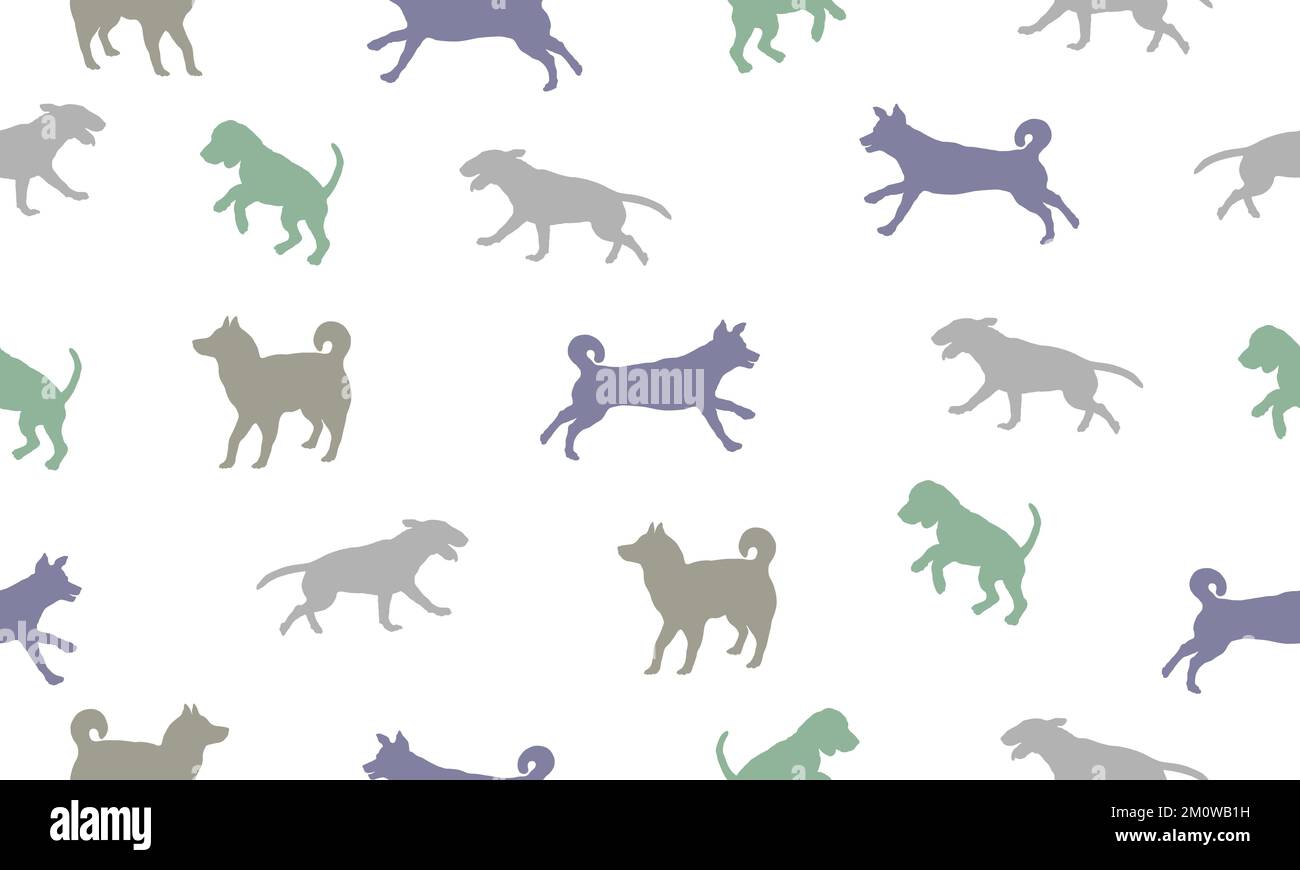 Dogs different colors isolated on a white background. Seamless pattern ...