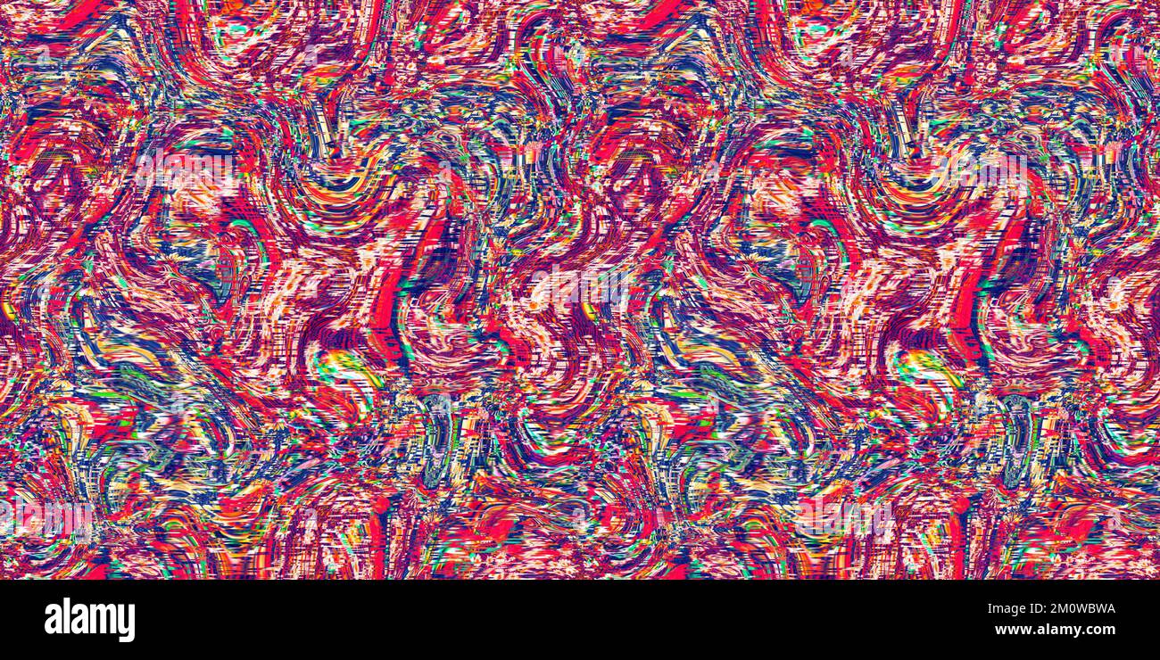 Vibrant pink distortion border. Bright colorful kitsch banner for fluid ...