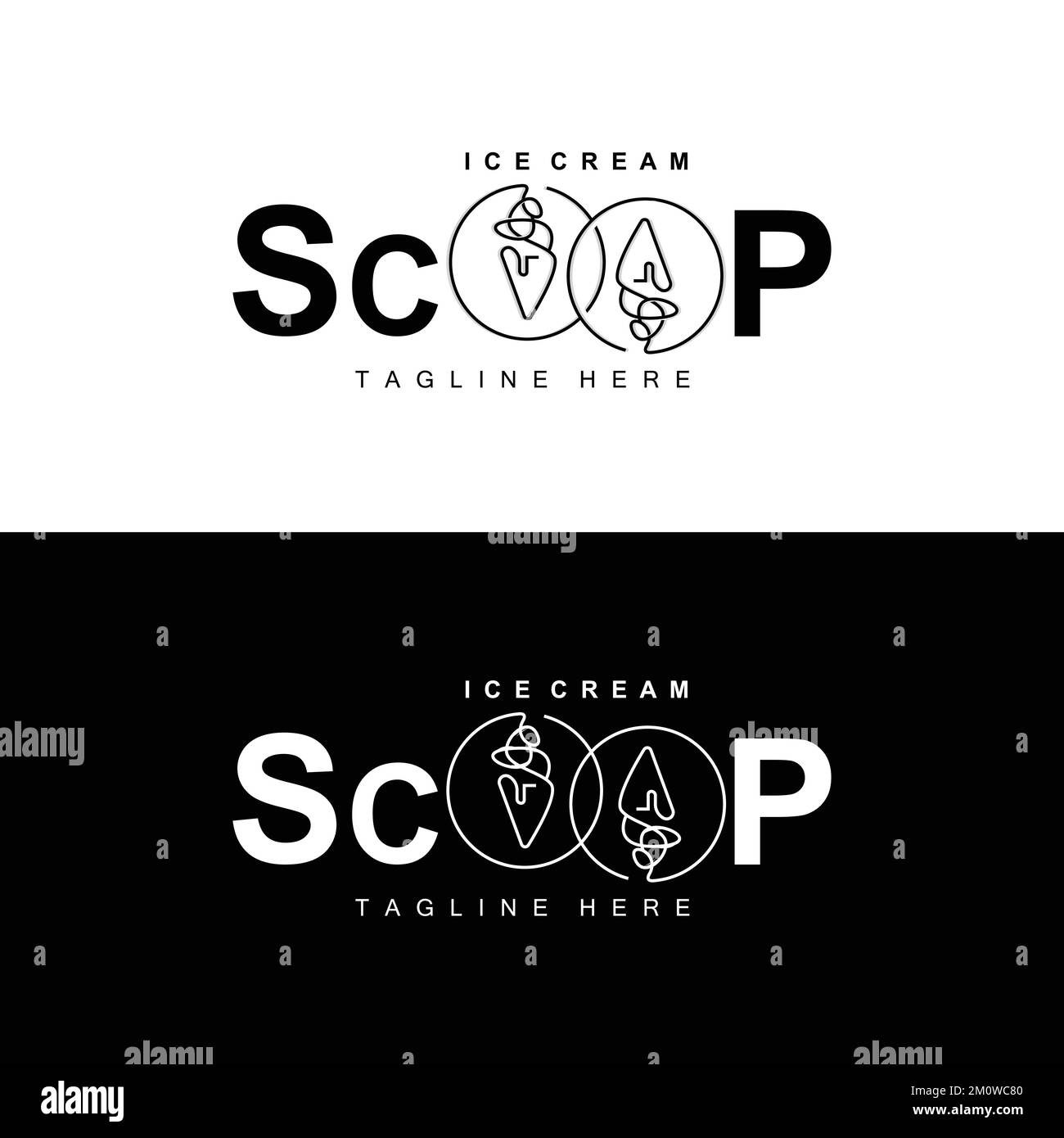 Ice Cream Gelato Logo Design Sweet Soft Cold Food Vector Brand