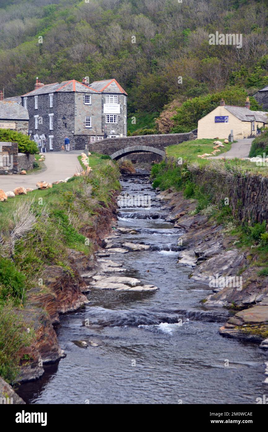 The River Valency Flowing into the Harbour in Boscastle on the South ...