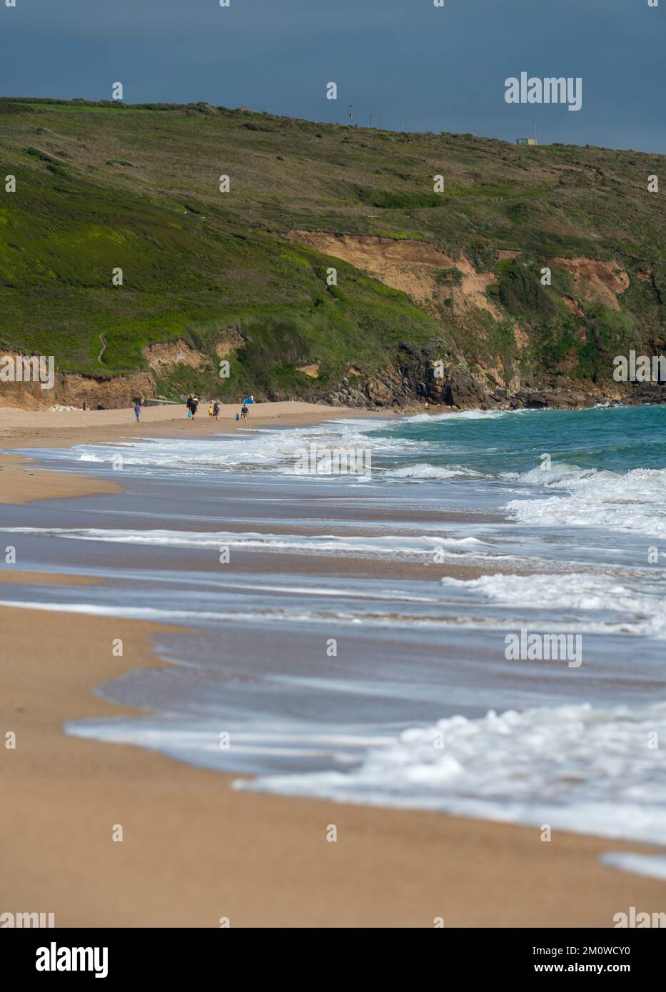 Foot prints on the sands, sand images at Praa sands Cornwall Stock ...