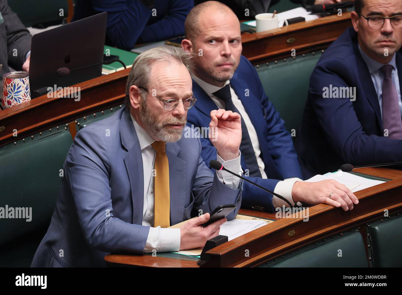 Brussels, 08 December 2022. N-VA's Peter De Roover pictured during a ...