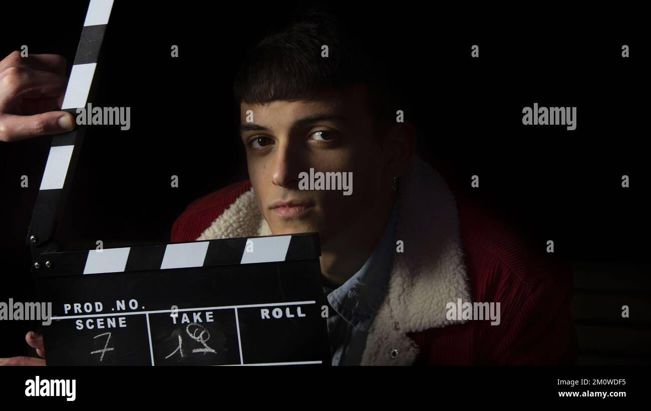 Actor ready for the ciak cinema scene during the production of short ...