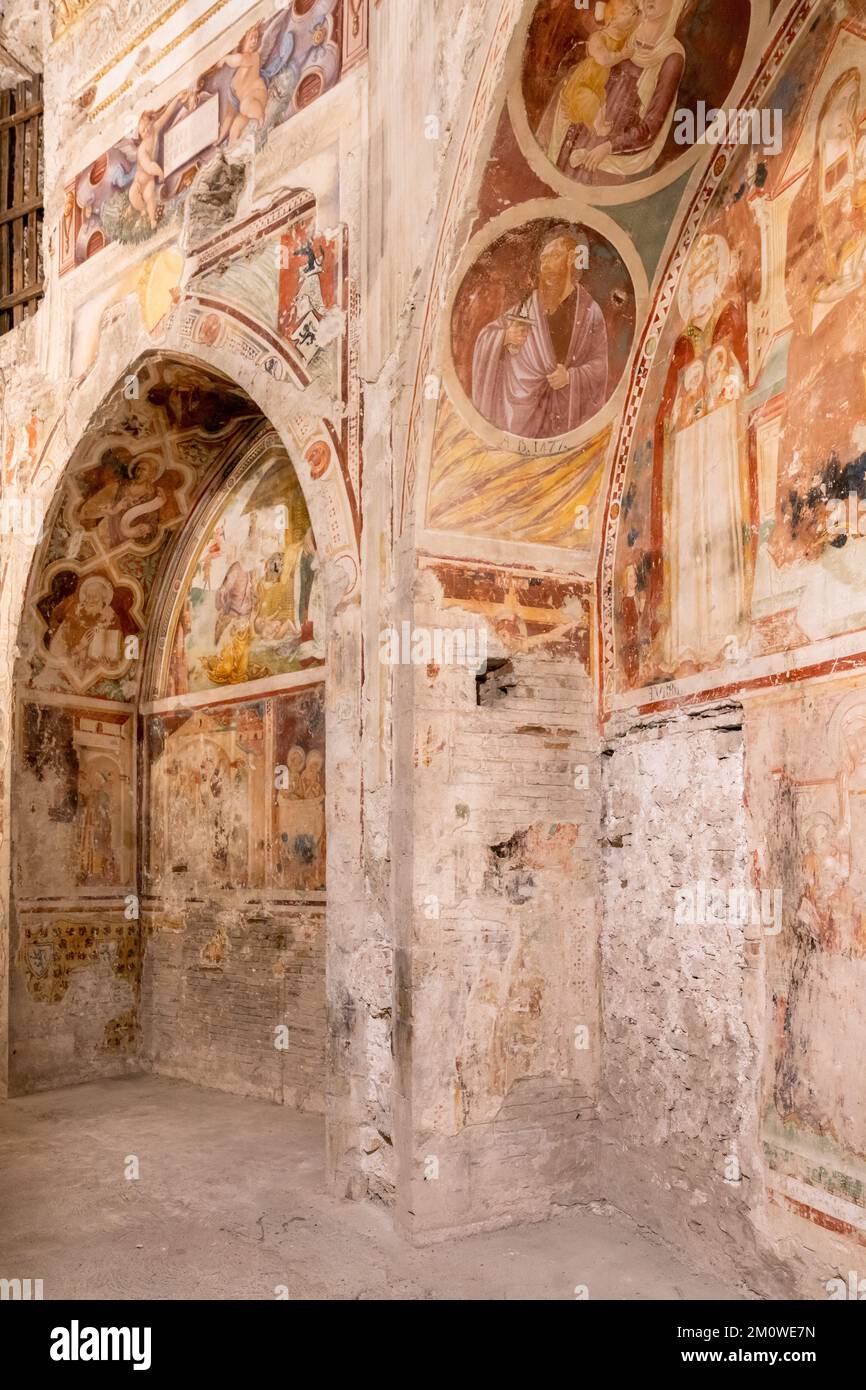 Spoleto, Italy - 25 November, 2022: historic fresco paintings inside ...