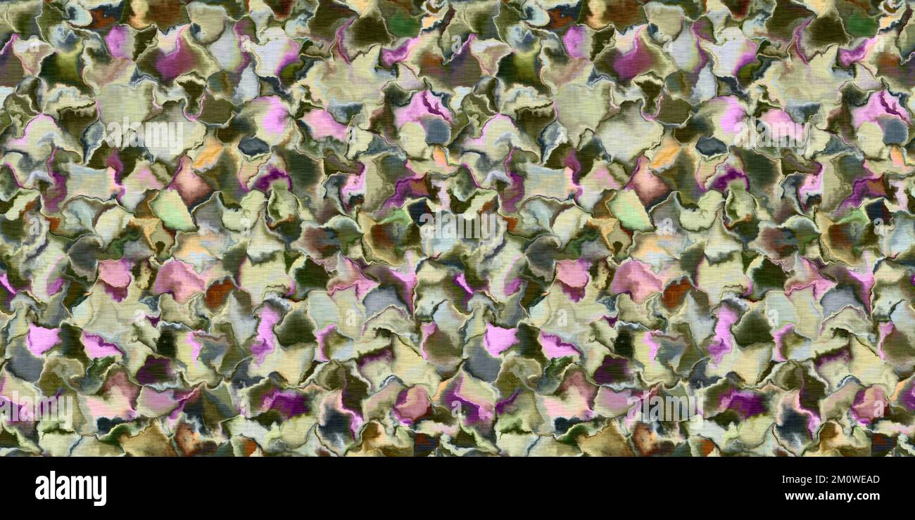 Camouflage wavy marble seamless border. Gradient blur for camo bohemian ...