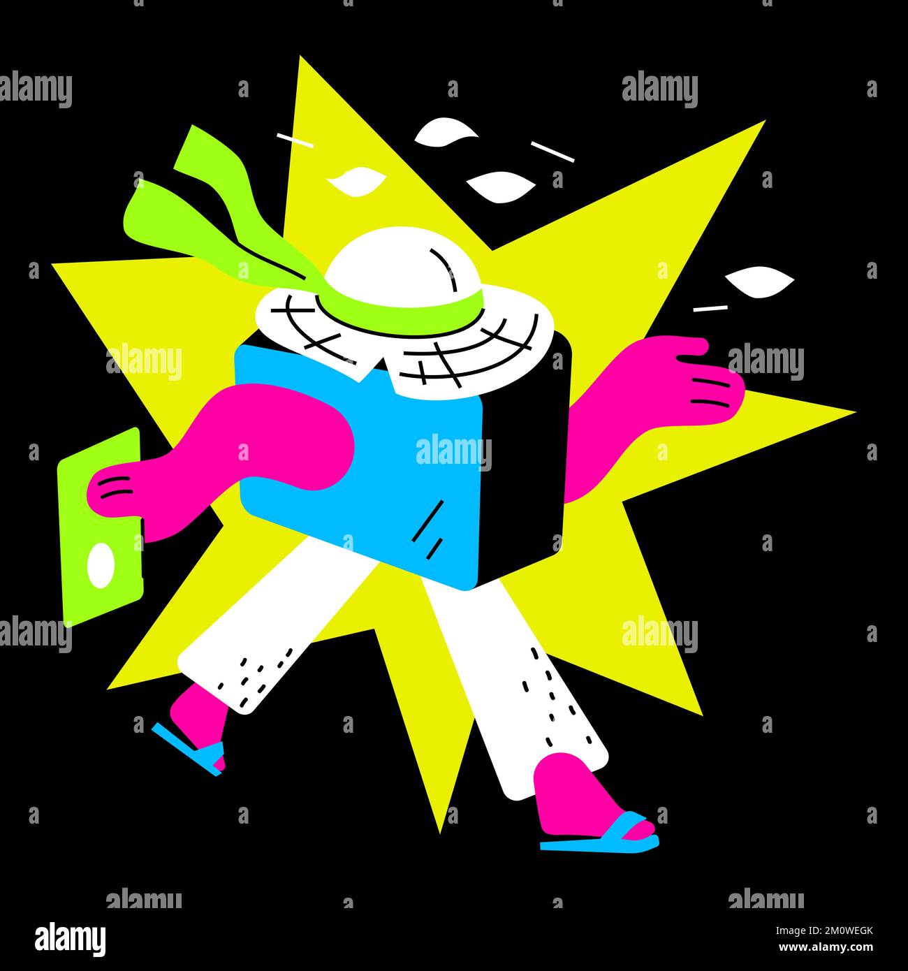 Modern man walking - colorful flat design style illustration Stock ...