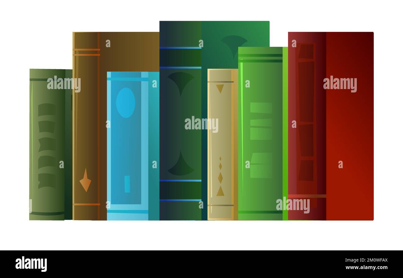 Books. Great collection for reading. Side view. Library or bookstore ...