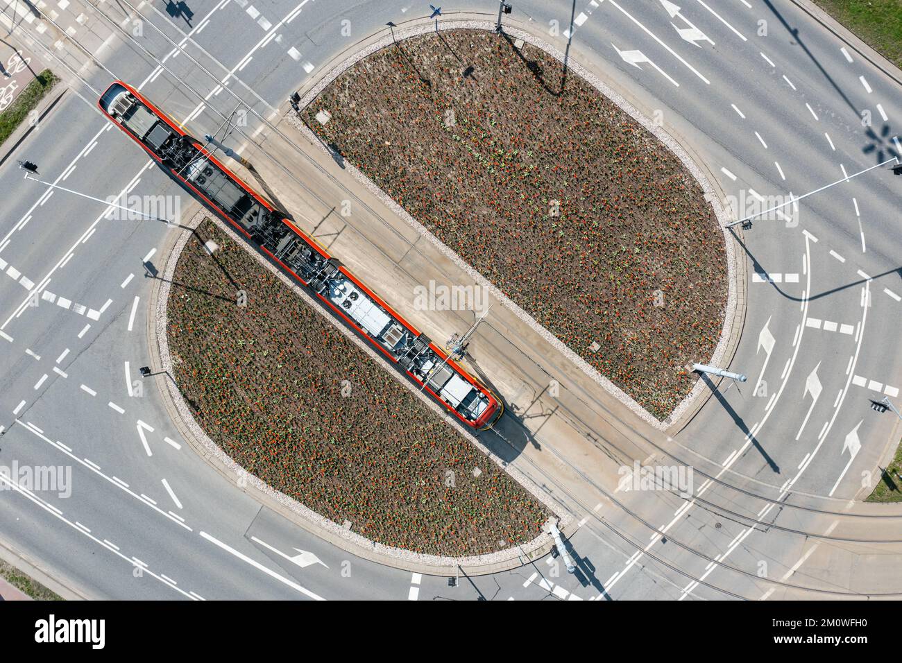 Roundabout aerial view road hi-res stock photography and images - Alamy