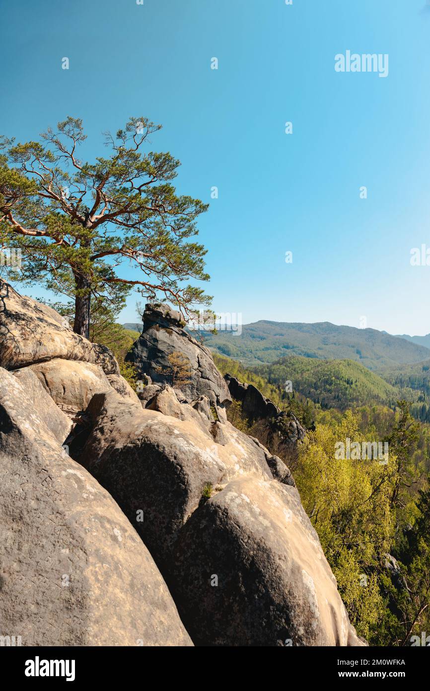 dovbush rocks Ukraine hiking landmark Stock Photo - Alamy