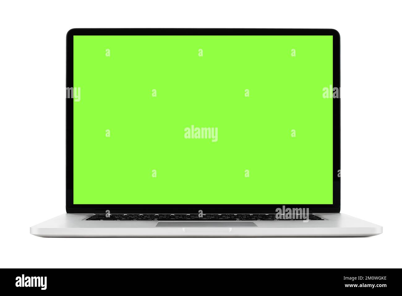 Laptop isolated mockup with chromakey screen isolated on white ...