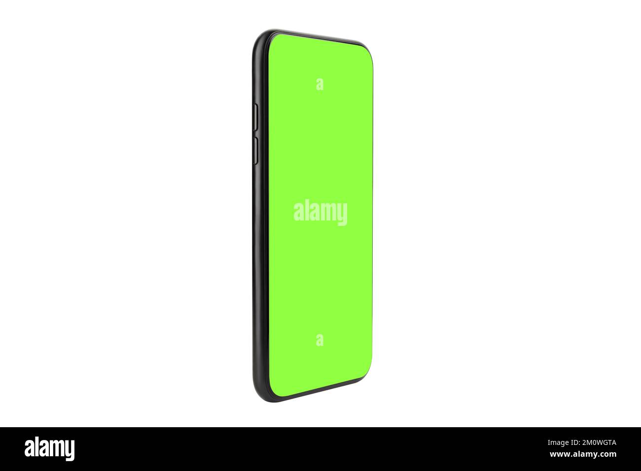 Modern Mobile Phone isolated mockup with chroma key screen white ...