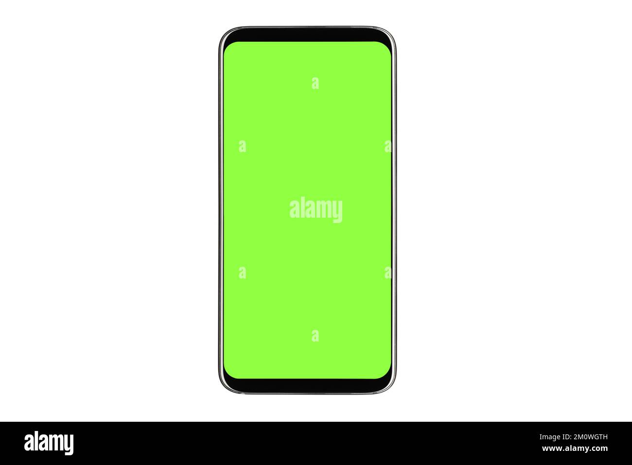 Modern Mobile Phone isolated mockup with chroma key screen white ...
