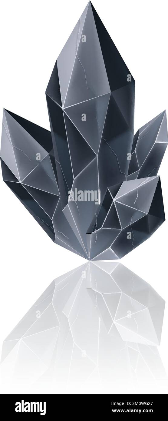 Magic Black Crystal with Sparkle. Decoration icon for Games. Cartoon ...