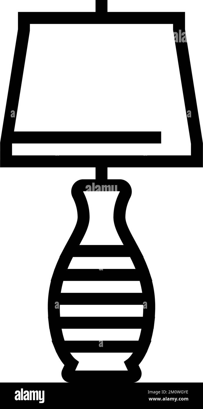 room table lamp line icon vector illustration Stock Vector Image & Art ...