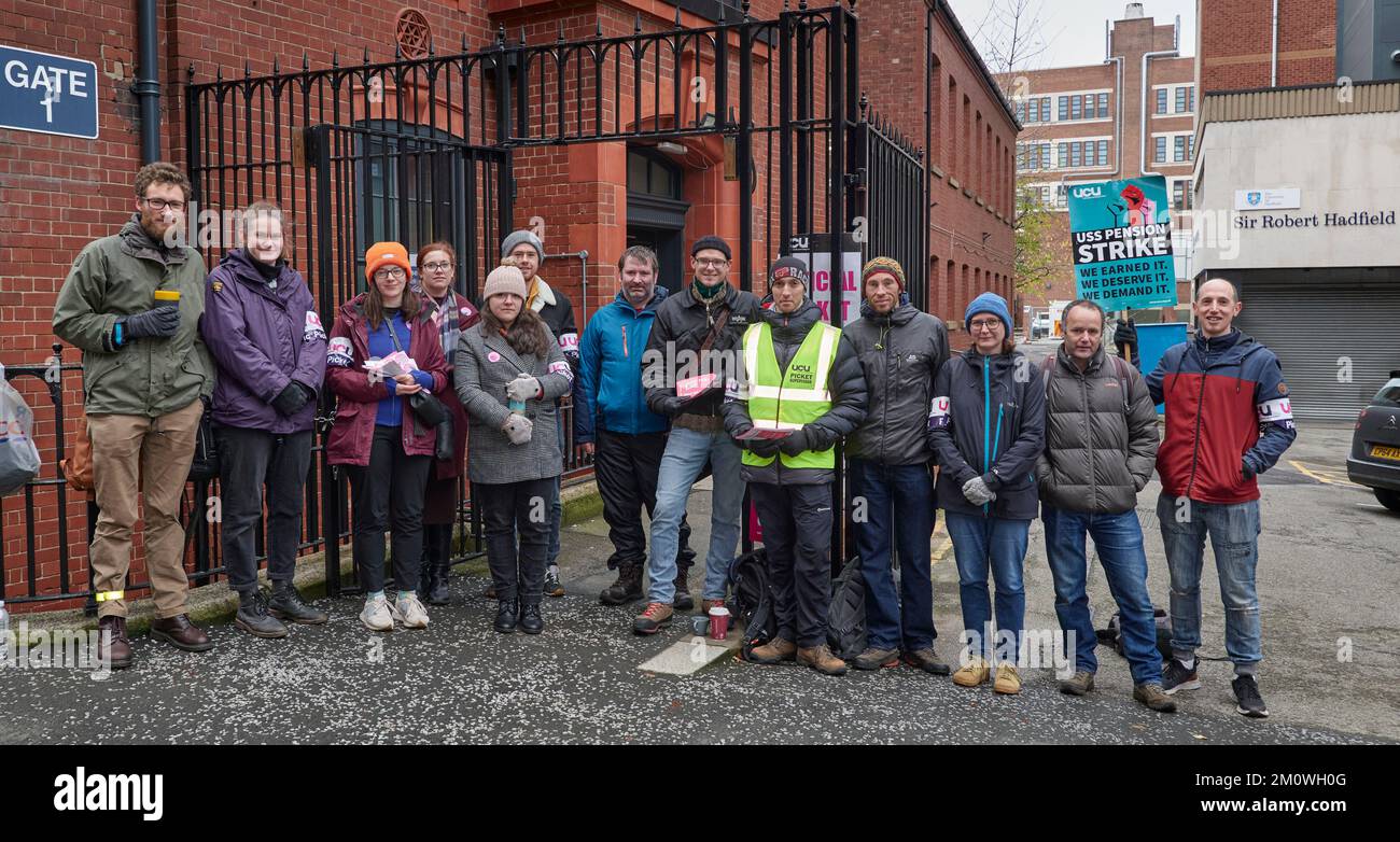 University of Sheffield staff picketing outside the Sir Robert Hadfield ...