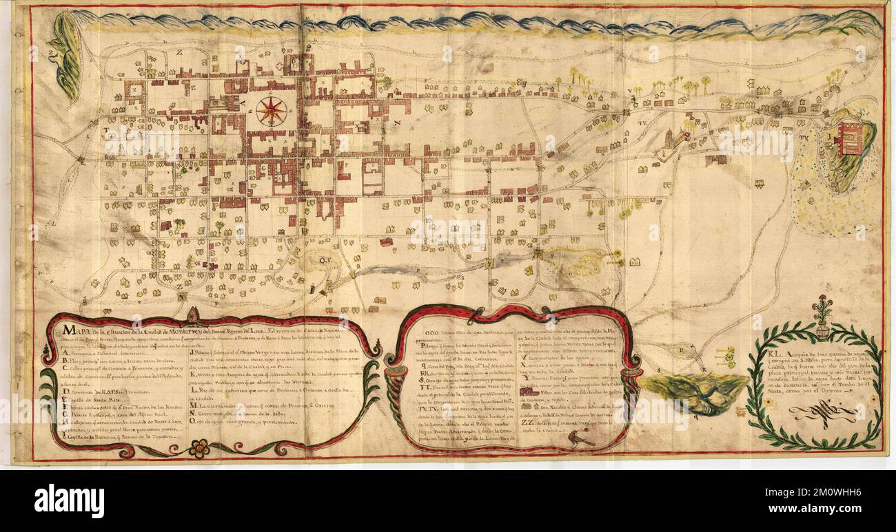 Map of Monterrey, 1791 Stock Photo - Alamy