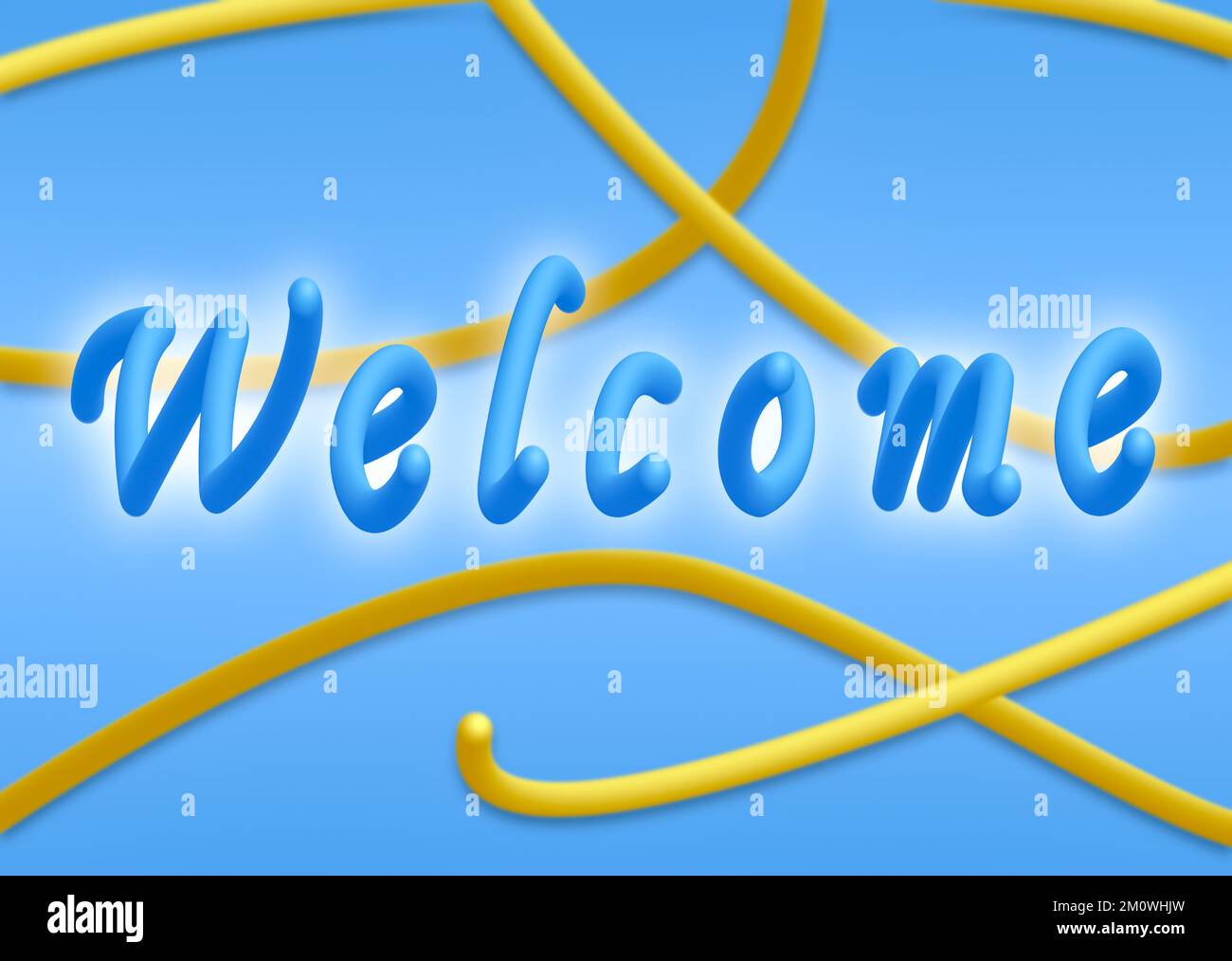Welcome tube text, welcome greeting background or card Stock Photo - Alamy