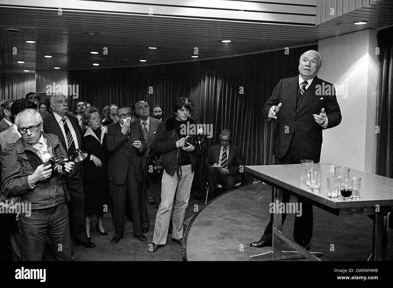 Argentine economist Raúl Prebisch, during a conference in Buenos Aires ...