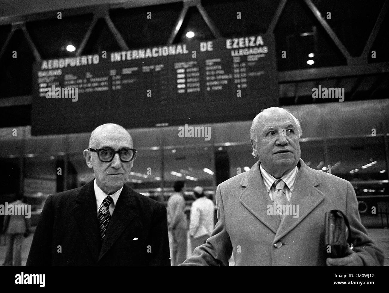 Argentine economist Raúl Prebisch, arrives at Buenos Aires Ezeiza ...
