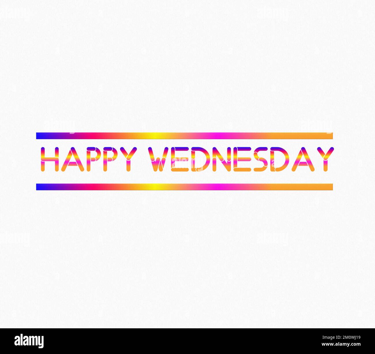 An Illustrated Happy Wednesday Text Isolated On White Background Multicolored Letters Fun