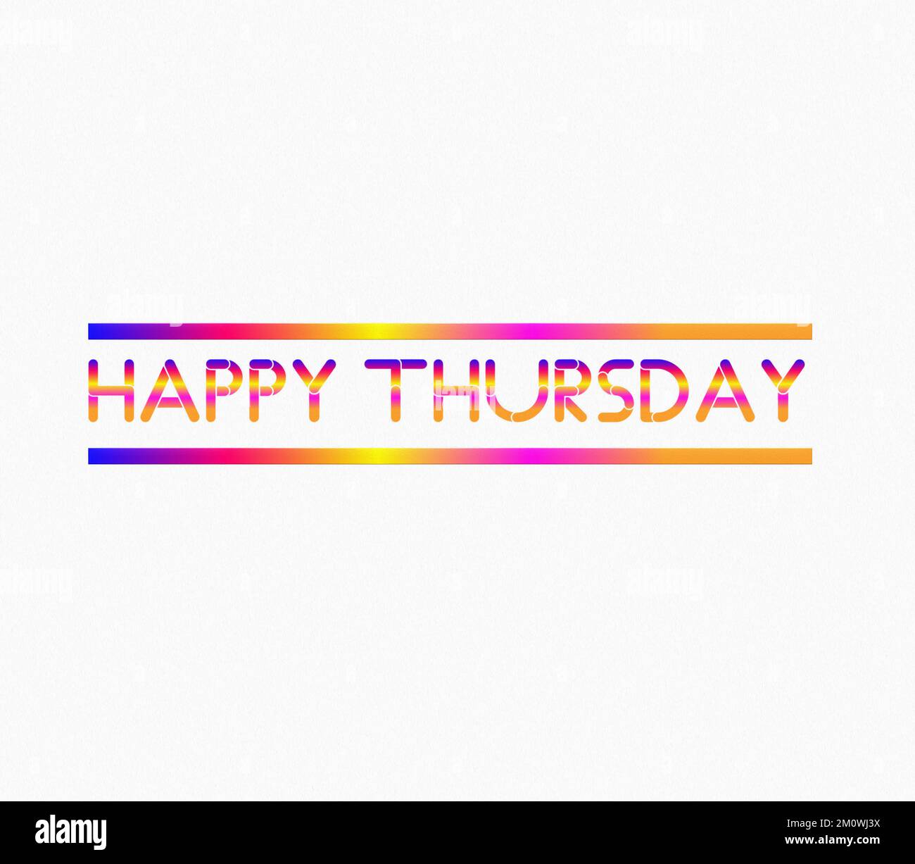 An Illustrated HAPPY THURSDAY text isolated on white background ...